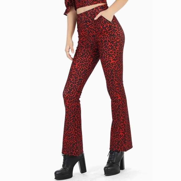 Blackmilk | Pants & Jumpsuits | Blackmilk Electrikitty Red Bootleg ...